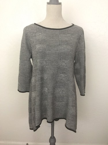 classiques entier Wool Cashmere Blend Checkered Hi Lo Sweater | eBay