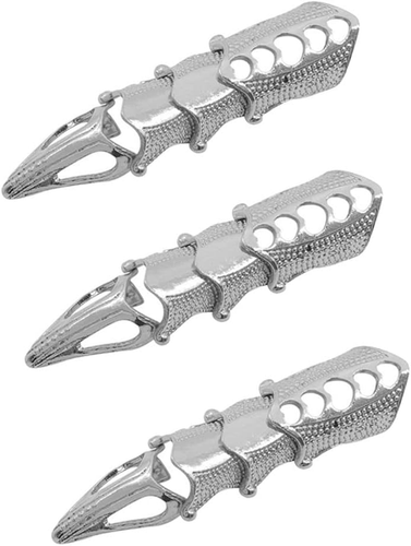 3 Piece Gothic Meatal Armour Knuckle Ring Set Punk Full Finger Claw ...