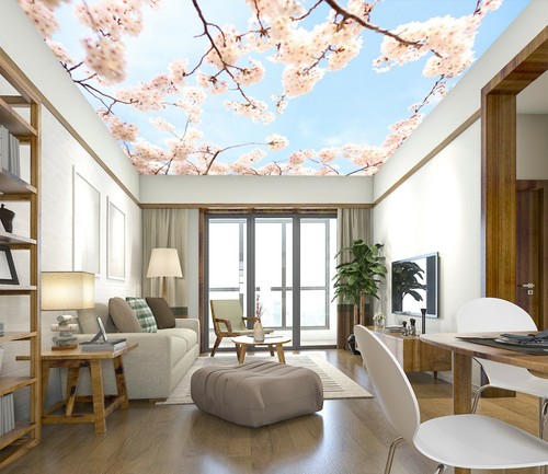 3D Sakura Flower A253 Ceiling WallPaper Murals Wall Print Decal Deco AJ ...
