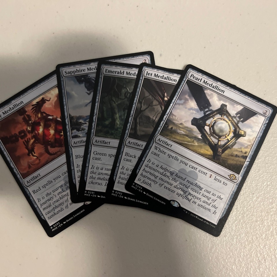 MTG Modern Horizons 3 Complete Set Medallions , Jet, Ruby, Saph, Pearl ...
