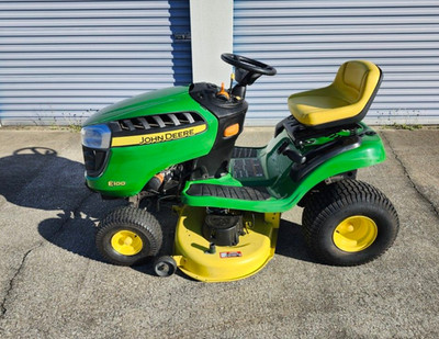 2018 John Deere E100 riding lawnmower, 17.5hp engine, 42" deck and auto ...