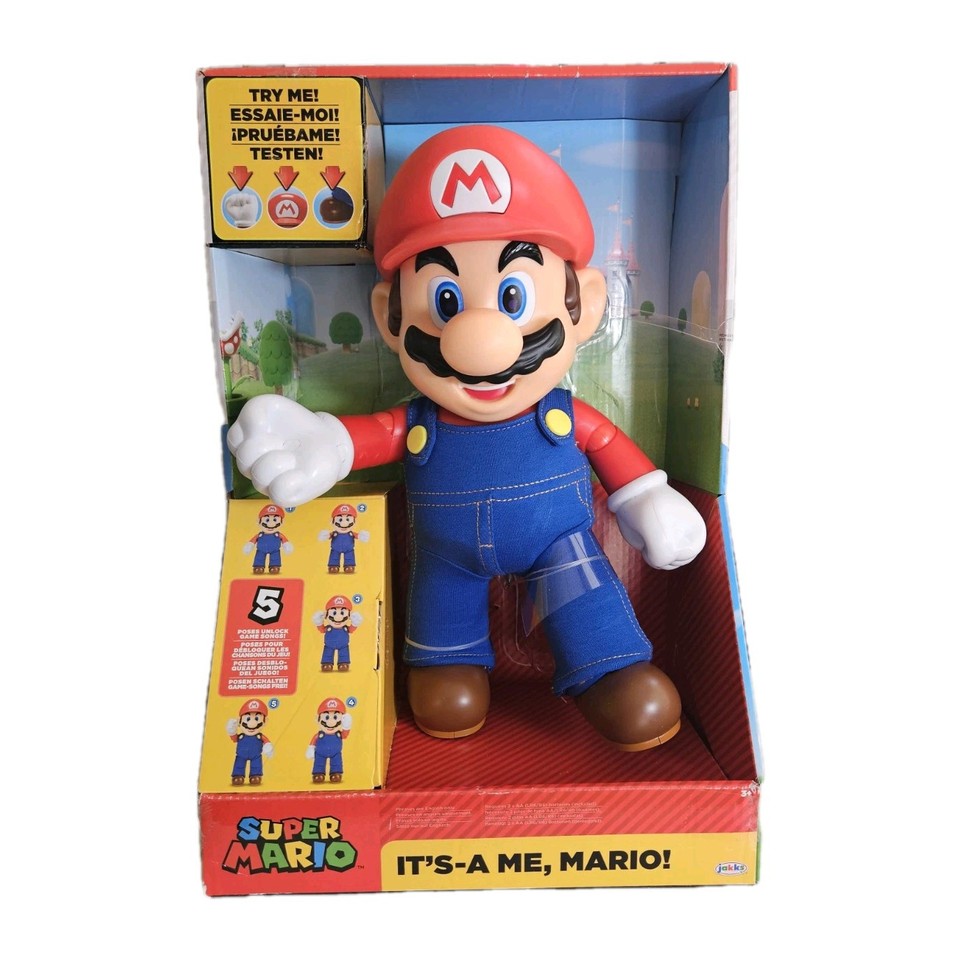 Jakks Super Mario It's-A Me, Mario! Talking 12 Inch Figure 30+ Phrases ...