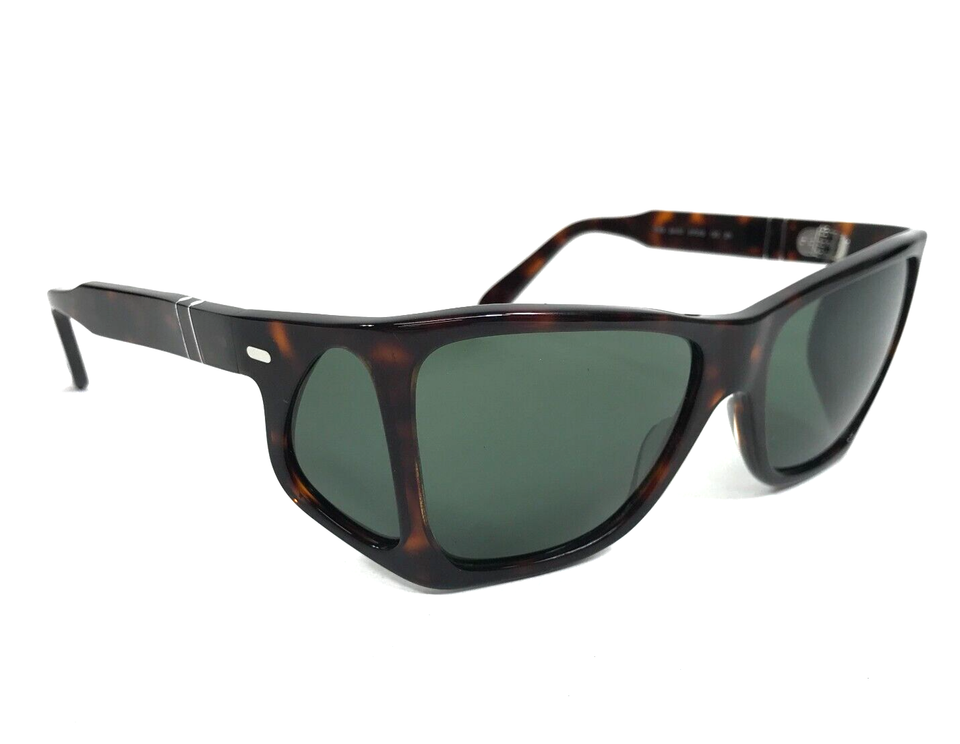 Persol Sunglasses 0009 24/31 Polished Havana Wrap Frames w/ 4 Green ...