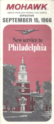 Mohawk Airlines system timetable 9/15/66 [4021] | eBay