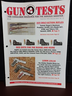 Gun Tests Magazine Nov 2021 Vol XXXIII No 11, $3 off shipping for 2 see ...