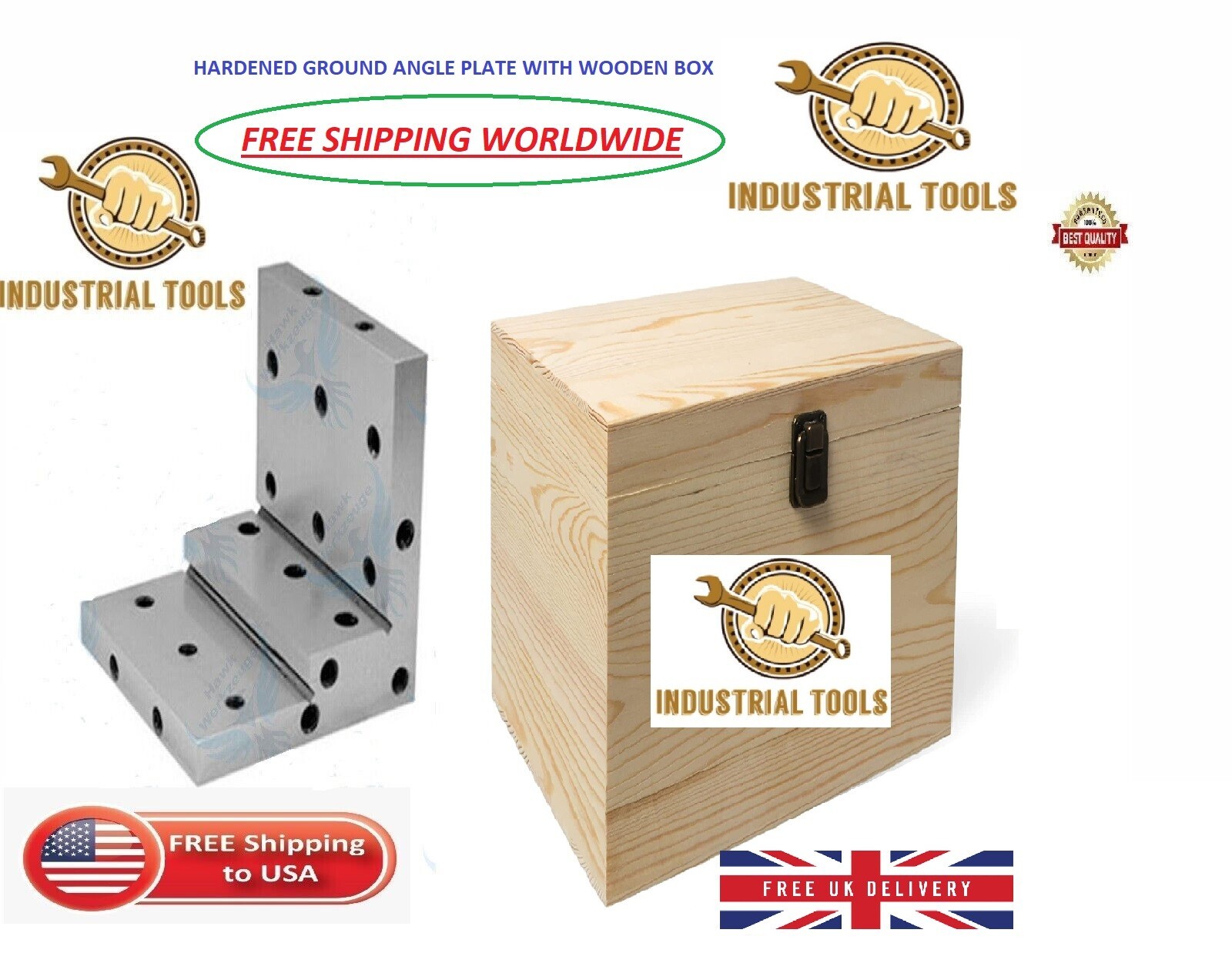 New Hardened Stepped Angle Plate 4" x 4" x 4" Precision Ground With ...