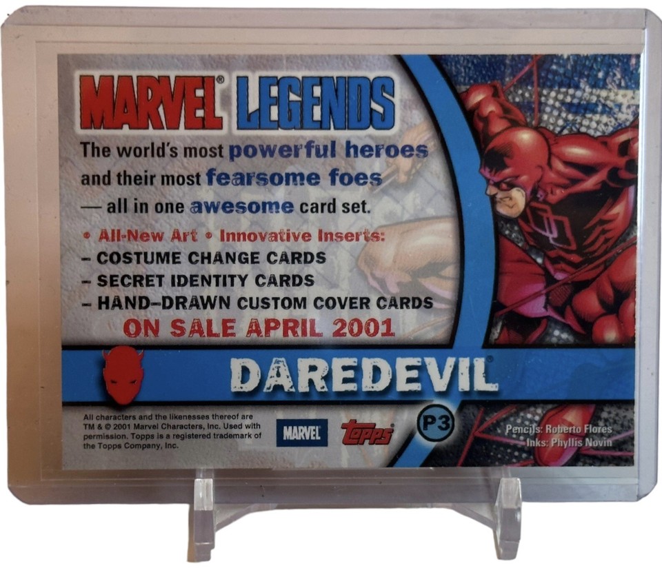 Daredevil 2001 Topps Marvel Legends Promo Card #P3 #W/Top Loader | eBay
