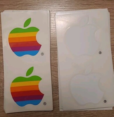 Vintage Apple Computer Macintosh Mac Decals Stickers Rainbow and White ...