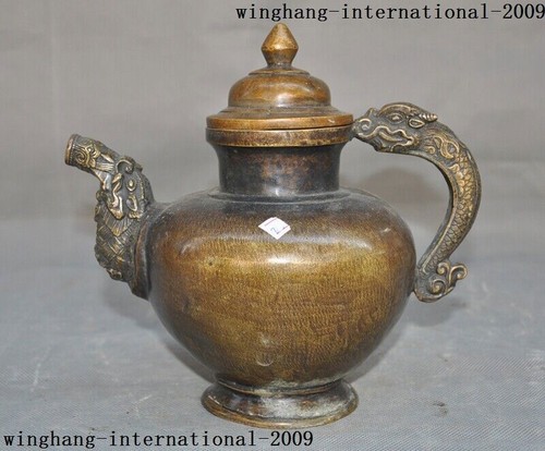 8"Ancient China Chinese collect Bronze animal Dragon statue Wine Tea Pot Flagon | eBay Australia