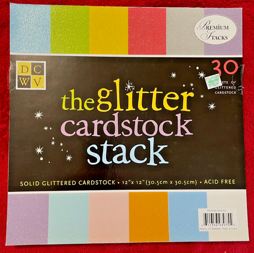 DCWV "The Glitter Cardstock Stack" 12x12 30 Sheets; New; Original Owner ...