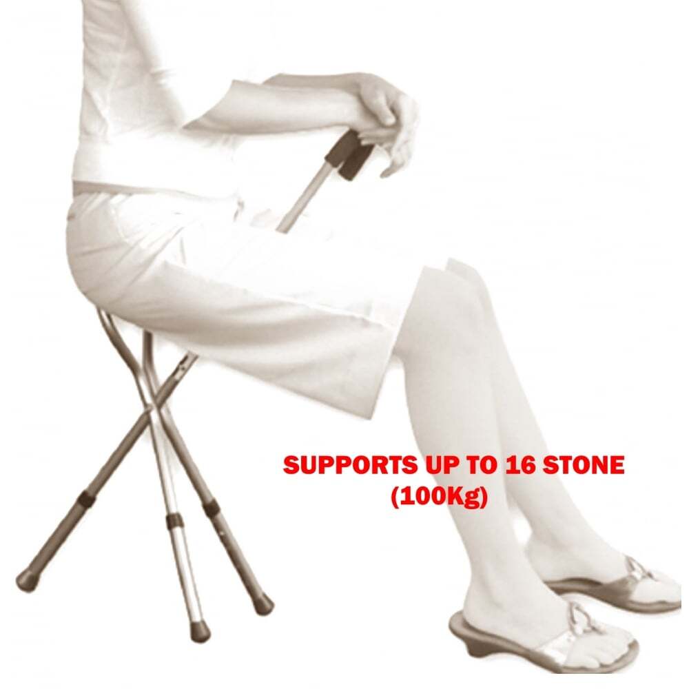 Aidapt Disability Medical Aid Folding Seat Cane Walking Stick Stool ...