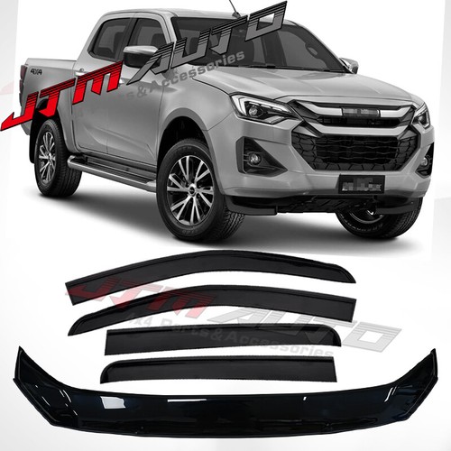 Bonnet Protector + Weather Shield Window Visor to suit Isuzu Dmax D-max ...