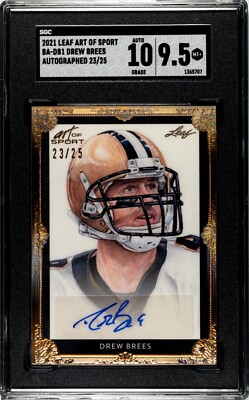 2021 Leaf Art of Sport Drew Brees Autograph /25 SGC 9.5 w/10 AUTO | eBay