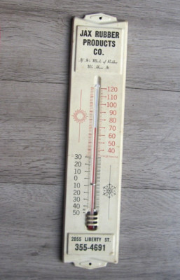 old advertising thermometer JAX RUBBER PRODUCTS CO. | eBay