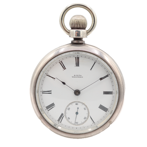 Antique 18s 1880 Waltham Mechanical Pocket Watch P.S. Bartlett Sterling ...