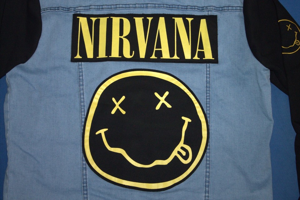 Nirvana Jacket Grunge Band Band Denim Blue Jacket | eBay