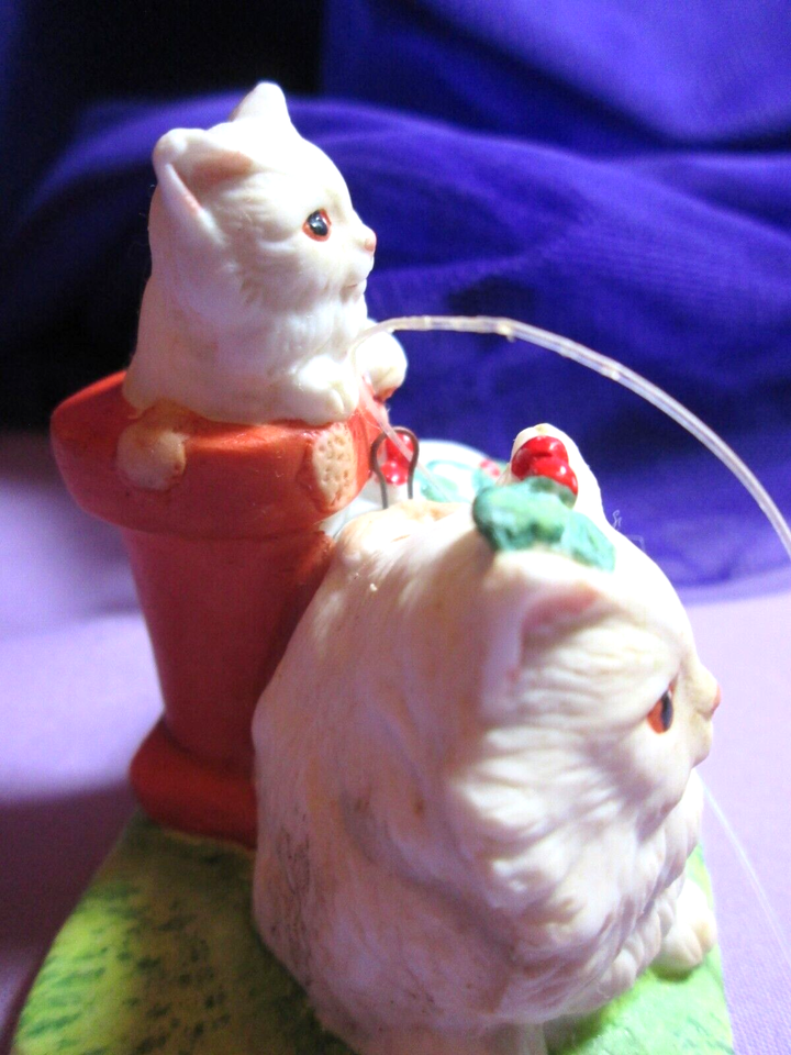 Roman 1988 SANDY CLAWS By Irene Spencer White Cat & Kitten Christmas ...
