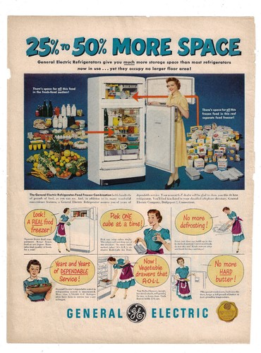 GE General Electric Refrigerators Print Ad Appliances Bridgeport CT ...