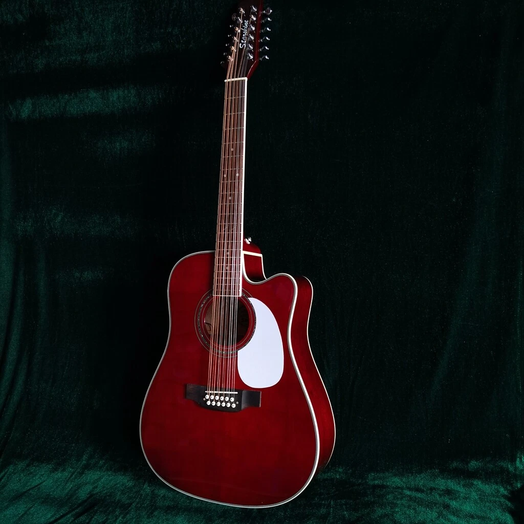 Red Acoustic Electric Guitar