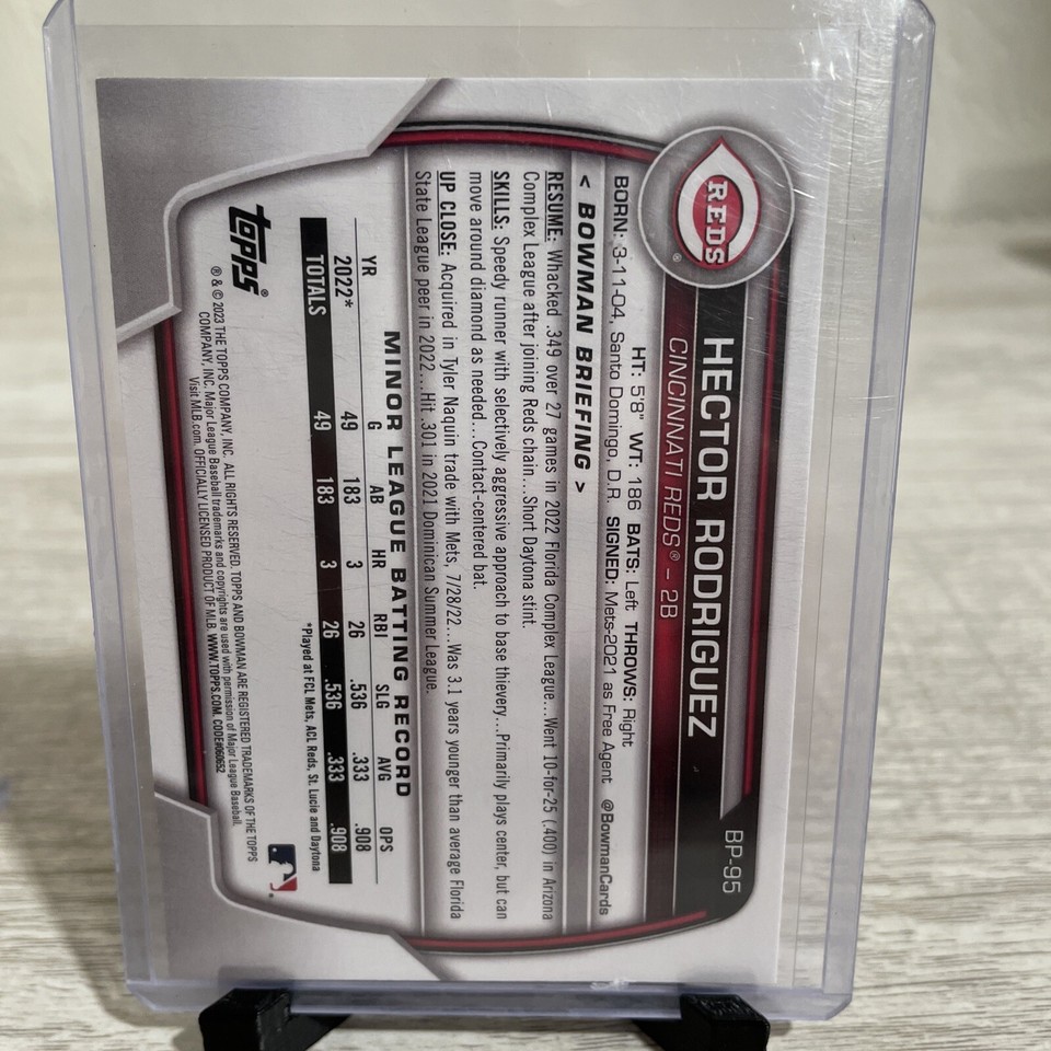 2023 Bowman Hector Rodriguez Green Paper /99 1st Bowman Reds | eBay