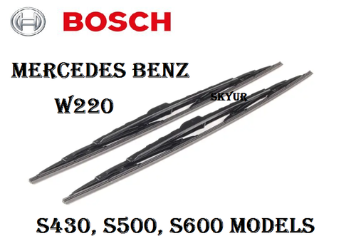 Mercedes W220 S430 S500 S600 Front 27" Windshield Wiper Blade Set BOSCH ...