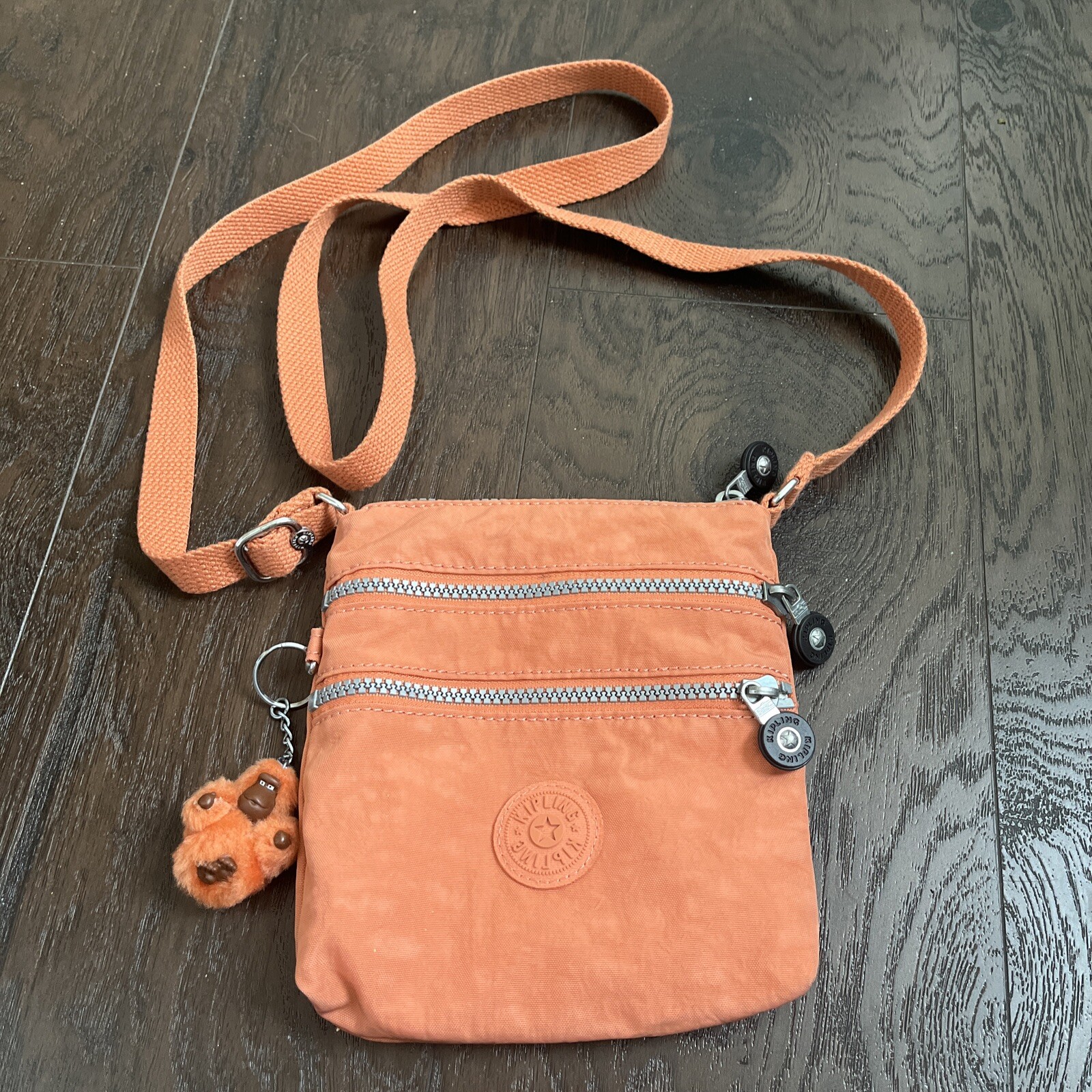 KIPLING Alvar Orange Monkey Charm Small Crossbody Bag | eBay