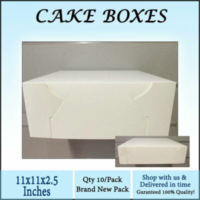 Cake Boxes 11x11x2.5 10Pk | eBay Australia