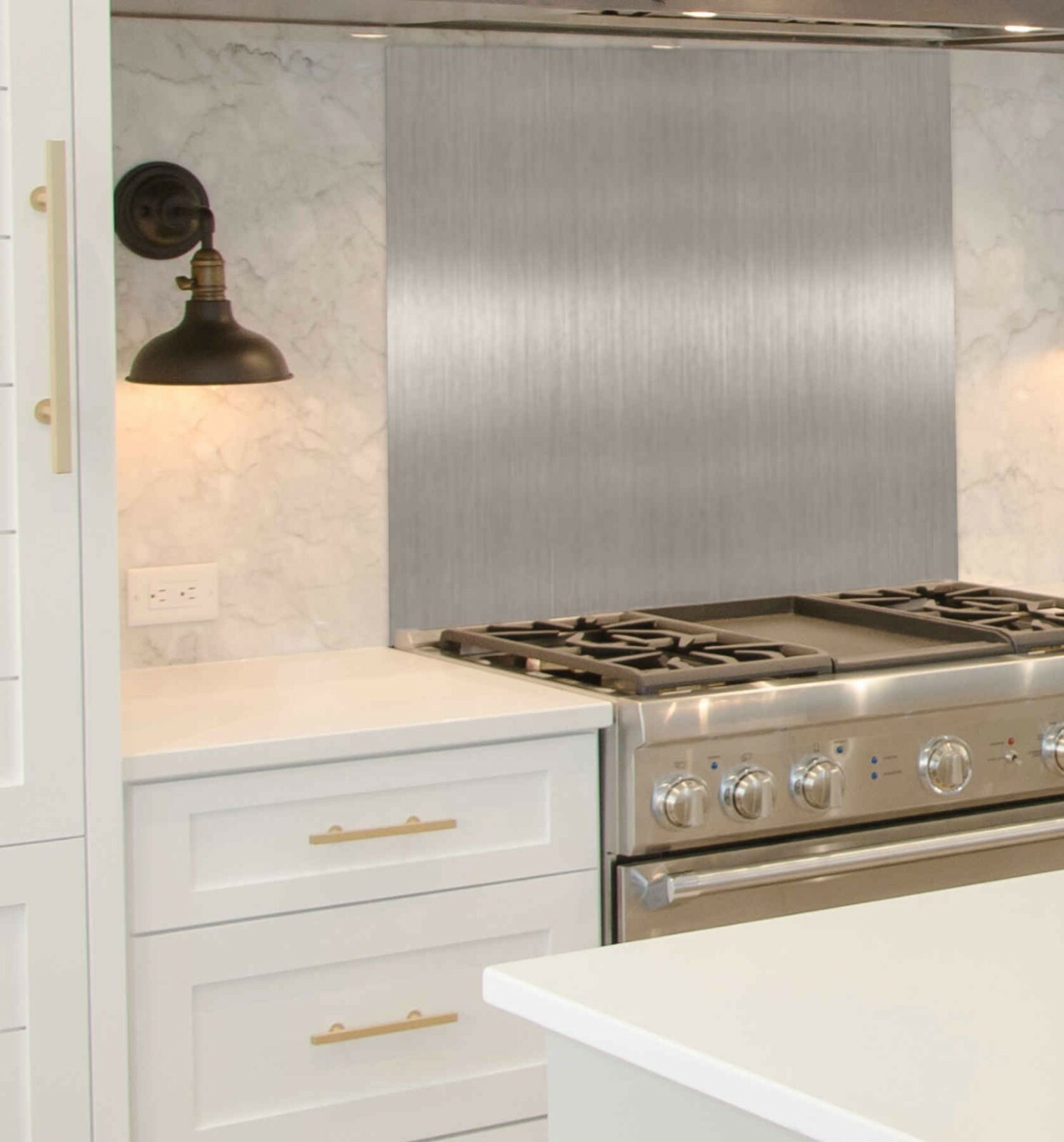 Stainless Steel Splashback Kitchen Cooker Splash back Hob Wall Back ...