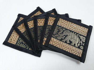 Black Thai Reed Coaster Set (6 Piece) | eBay Australia