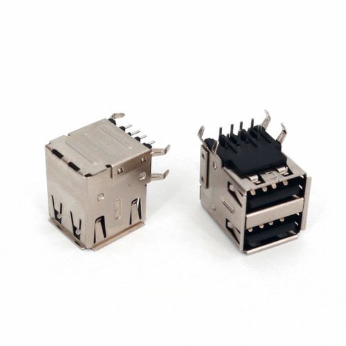 5Pcs Type A DIP Dual Port Right Angle USB Socket PCB Solder Connector ...