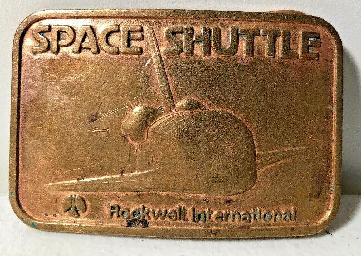 Space Shuttle Belt Buckle Rockwell International Well Worn Vintage Rare ...