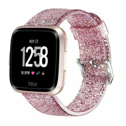 For Fitbit Versa 1/2/3/Sense Bling Silicone Sport Wrist Watch Band ...