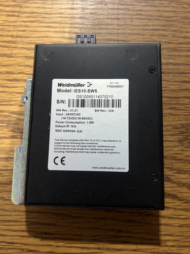 Weidmuller IES10-SW5 5-Port Industrial Ethernet Switch | eBay