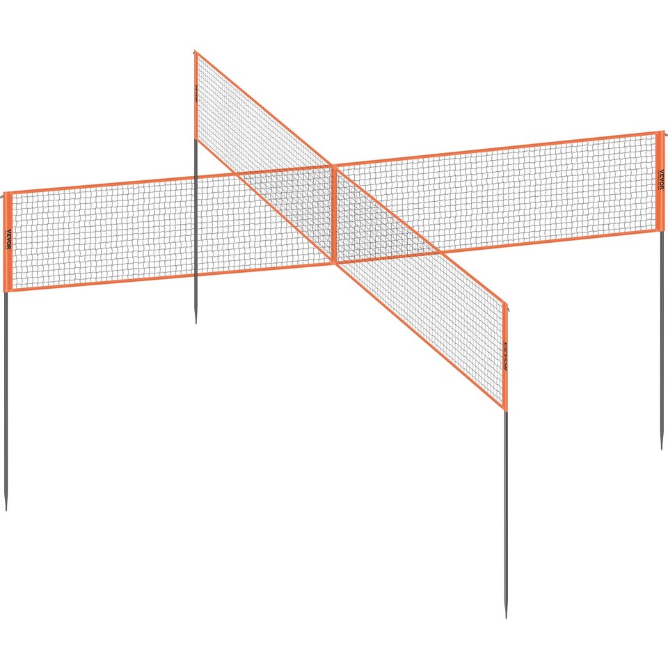 VEVOR 4-Way Volleyball Net Adjustable Volleyball Game Set with Ball ...