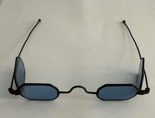 Antique American Spectacles / Eyeglasses Railway Double Blue Tinted ...