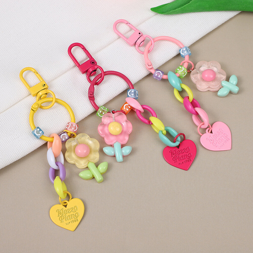 Acrylic Flower Pendant Keychain Phone Case Lanyard Earphone Cover ...