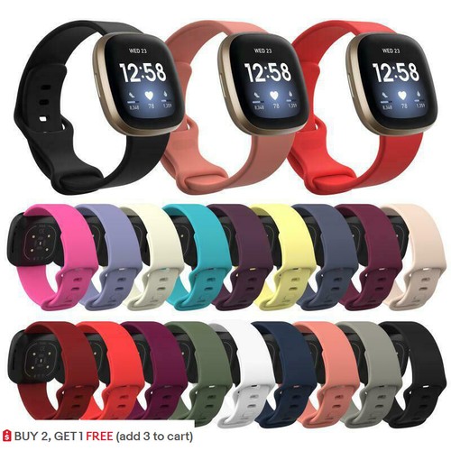 For Fitbit Versa 3 / Fitbit Sense Watch Band Wrist Strap Silicone Sport ...