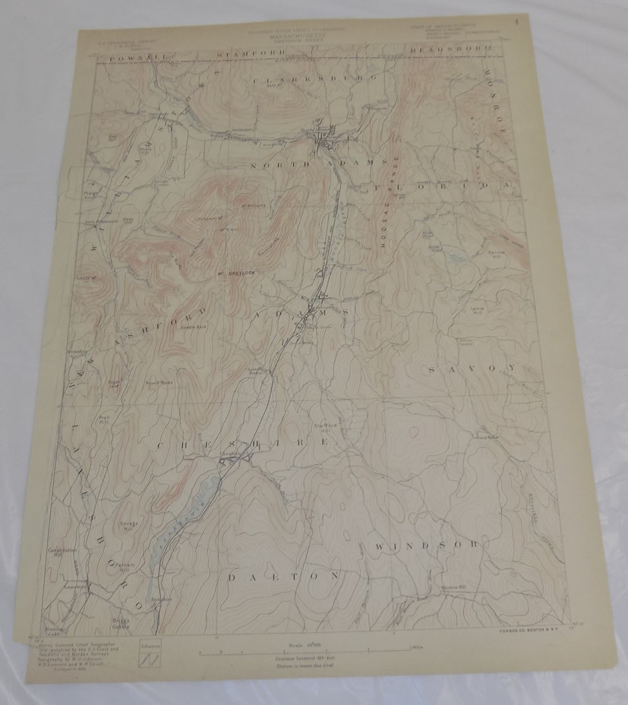 1890 Topo Map of GREYLOCK QUADRANGLE, NORTH ADAMS AREA, MA, CT | eBay
