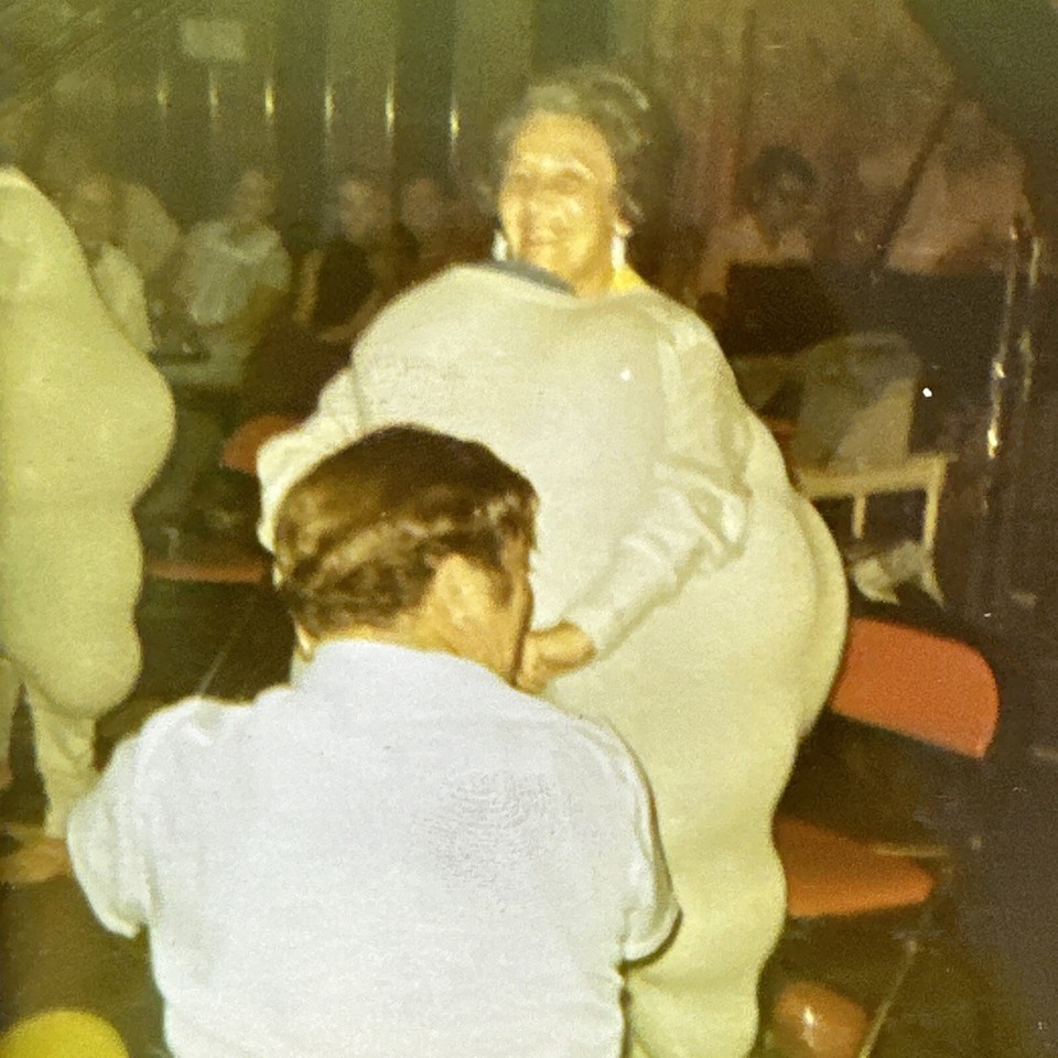 VINTAGE COLOR PHOTO Woman Getting Into Fat Suit Weird Bizarre, Photo ...