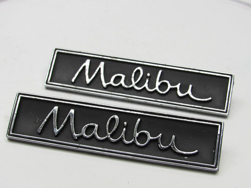 Vintage Chrome Chevrolet Malibu Script Emblem Metal Logo Nameplate | eBay