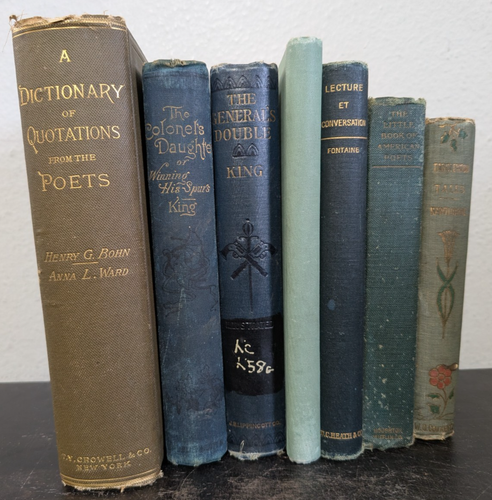 7 Lot Antique Vintage Hardcover Ornate Books Shelf Home Decor Prop Set ...