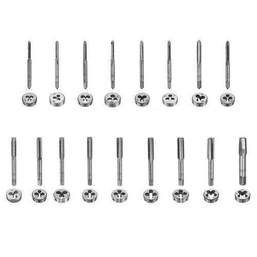 Metric Tap & Die Set 40pcs, Rethreading Tool Kit, Coarse/Fine Threads ...