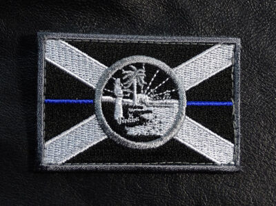 FLORIDA STATE FLAG THIN BLUE LINE POLICE TACTICAL SWAT HOOK PATCH (MTF3 ...