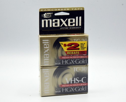 Pack Of 2 Maxwell VHS-C TC-30 HGX-Gold Premium High Grade Video Tapes ...