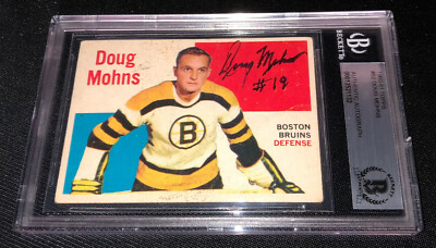 DOUG MOHNS SIGNED 1960-61 TOPPS #52 CARD BECKETT BOSTON BRUINS ...