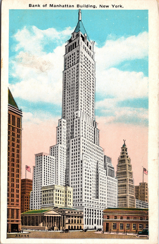 New York City NY Bank of Manhattan Vintage Postcard | eBay
