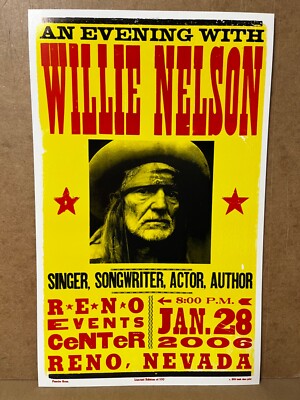 WILLIE NELSON Reno Nevada 2006 Ltd Ed. HATCH SHOW PRiNt POsTER | eBay