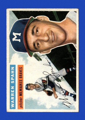 1956 Topps Set-Break # 10 Warren Spahn VG-VGEX (white back) *GMCARDS ...