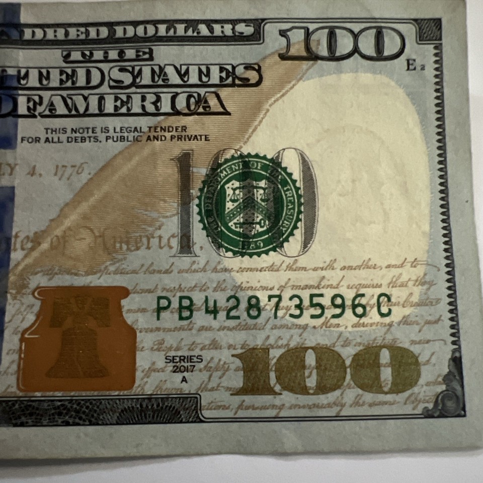 $100 Scrambled Ladder Fancy Serial Number Hundred Dollar Bill | eBay