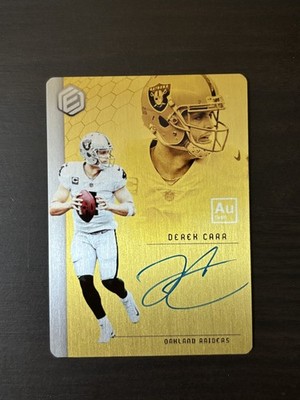 Derek Carr 2018 Elements Steel Signatures Gold 5/5 Bookend #SS-31 ...